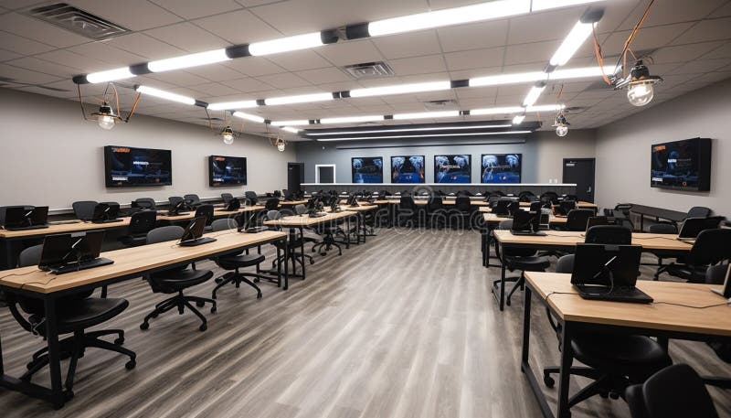 Empty Lecture Hall with Modern Projection Equipment Generated by AI ... Empty Lecture Hall with Modern Projection Equipment Generated by AI ...