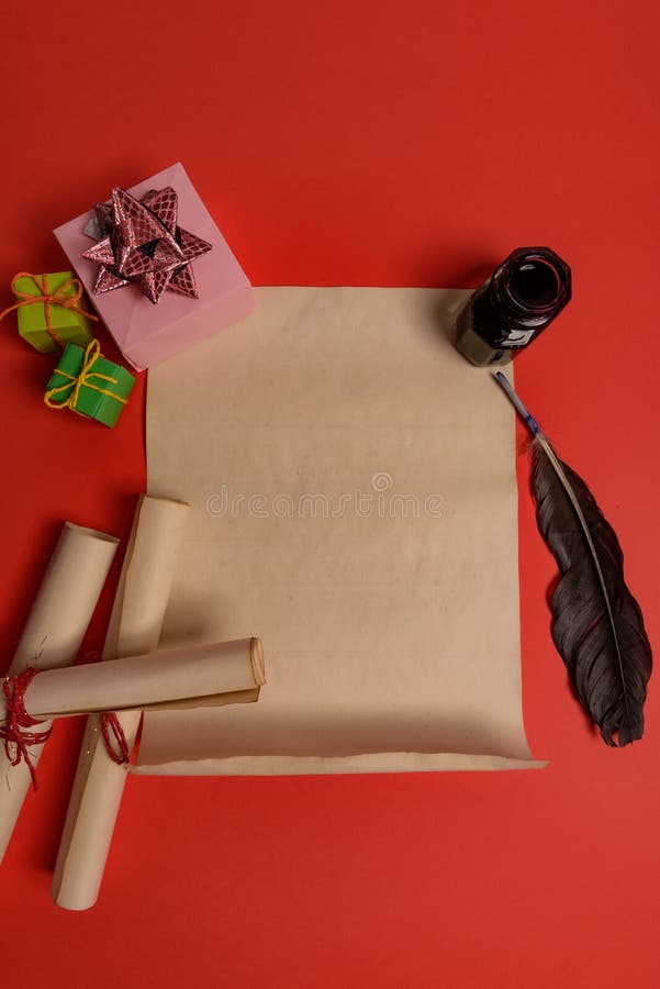 Empty Letter for Santa Claus. Copy Space Stock Photo - Image of happy ...