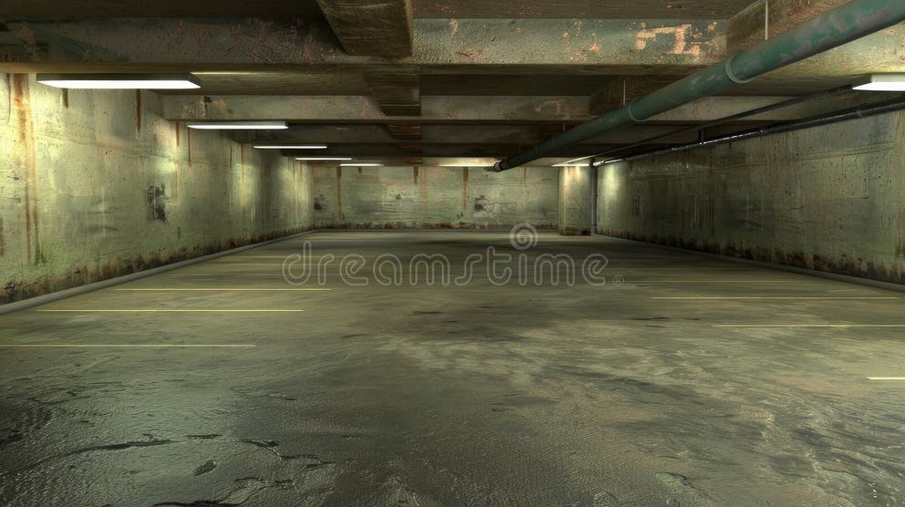 Empty Level in Urban Parking Garage Stock Illustration - Illustration ...
