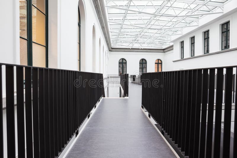 An empty library corridor stock image. Image of rack - 132704695