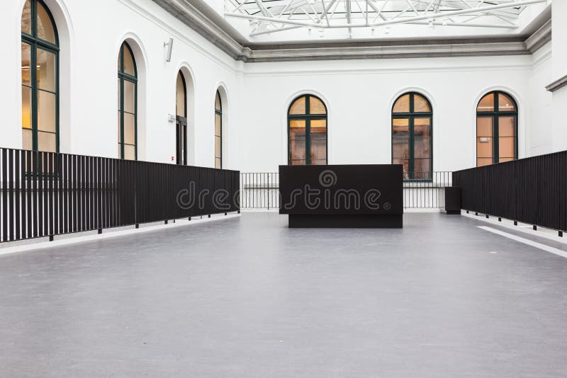 An empty library corridor stock image. Image of space - 132704701