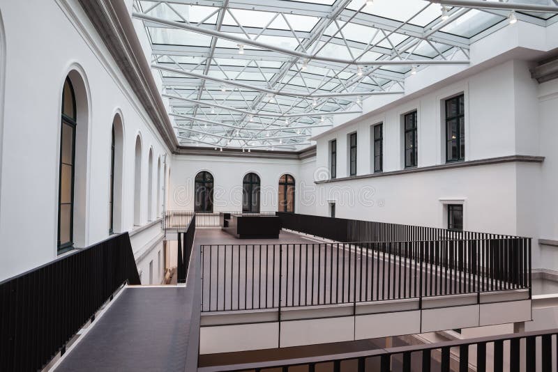 An empty library corridor stock image. Image of metal - 132704727