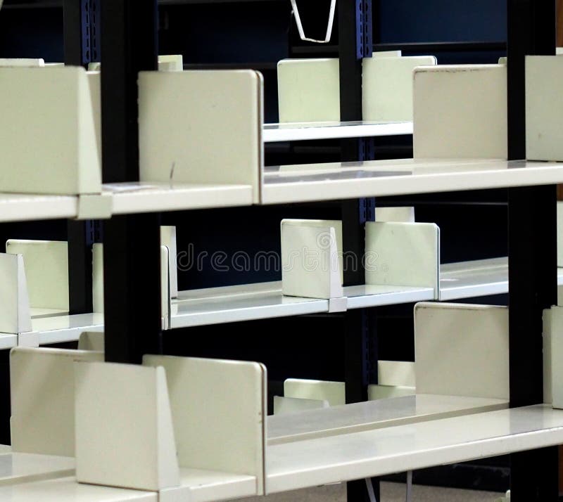 Empty Library Shelves stock photo. Image of shelves, shelf - 85298446
