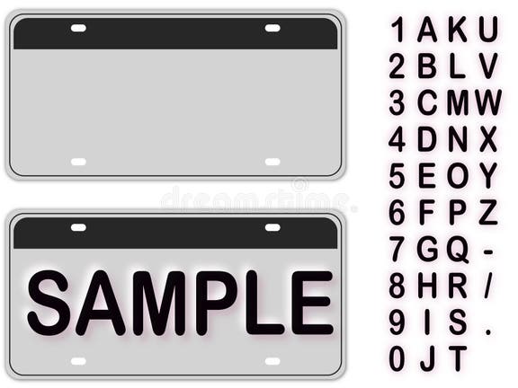 Empty License Plate stock vector. Illustration of metropolis - 13989980