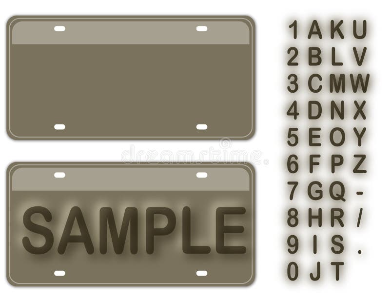 Empty License Plate stock vector. Illustration of metropolis - 13989980