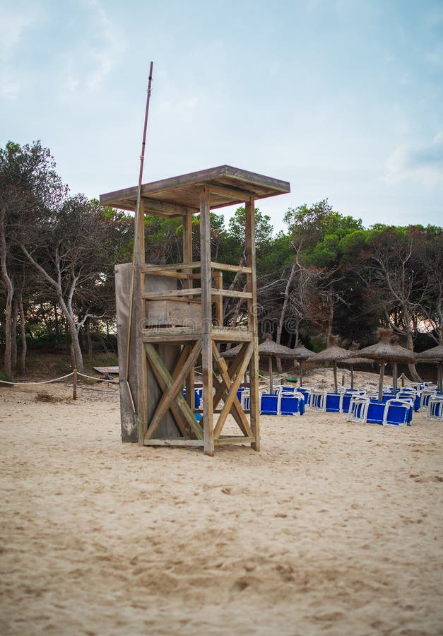 Empty lifeguard tower. stock image. Image of guard, public - 45936429