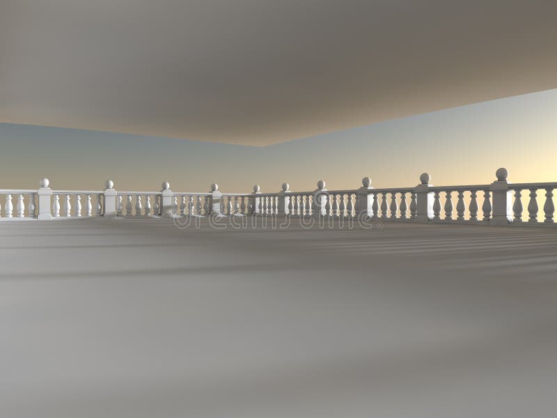 Empty Light Big Hall 3D Rendering Stock Photo - Image of abstract, gray ...