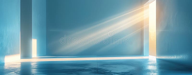 Empty Light Blue Minimalist Space for Display or Showcase. Stock Image ...