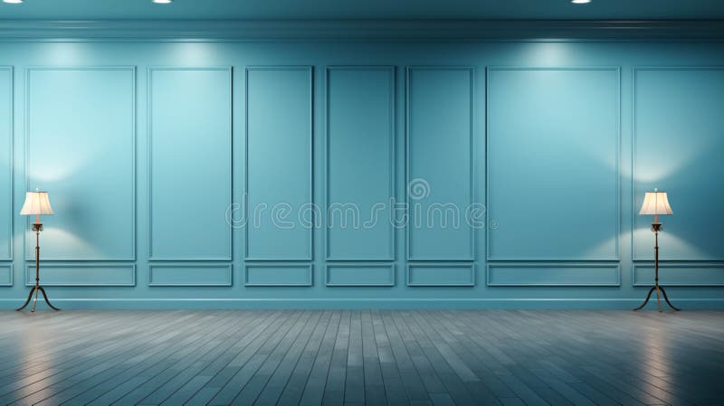 A Empty Light Blue Room Picture Close Up Stock Photo - Image of frame ...