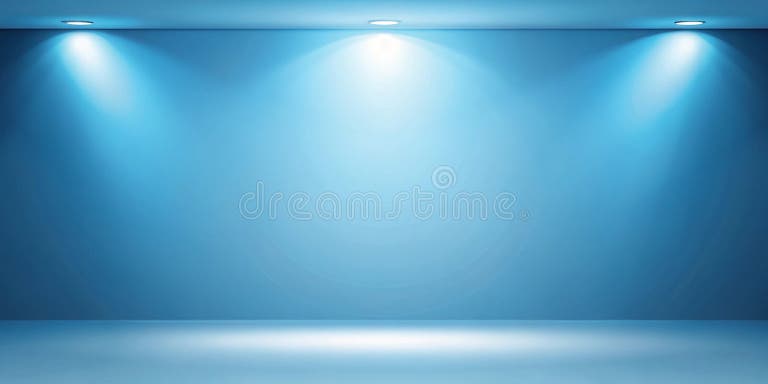 Empty Light Blue Studio Room with Light and Shadow for Product ...