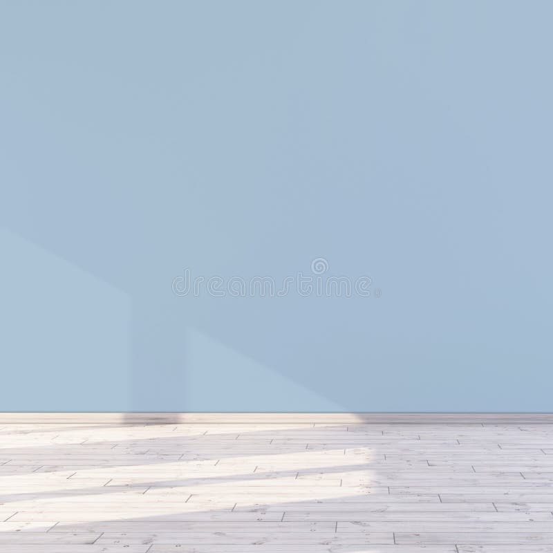 Empty Light Blue Wall and Sunlight through Window in a Nursery Concept ...