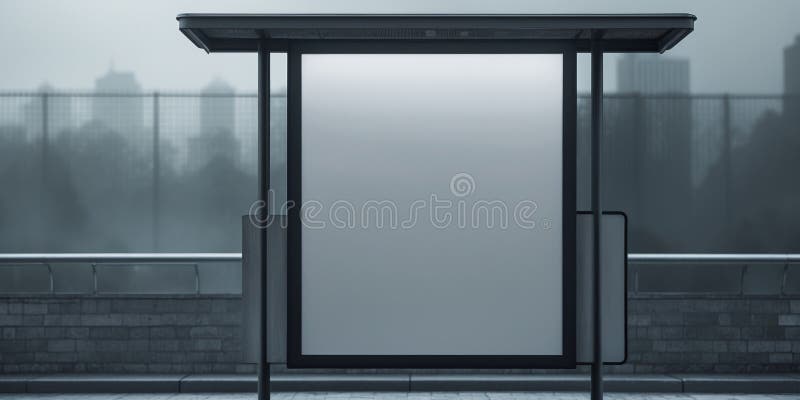 Empty Light Box Mockup at Bus Stop Advertising Display Promotional ...