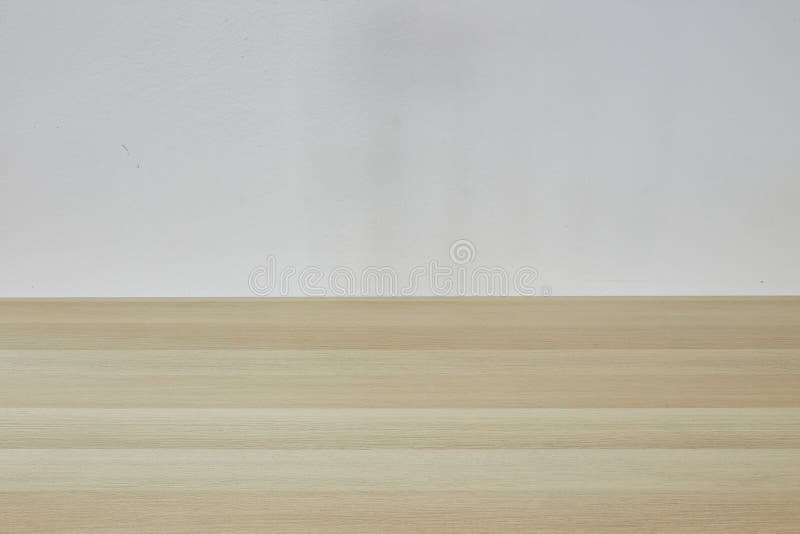 Empty Light Brown Table in White Room Stock Image - Image of kitchen ...