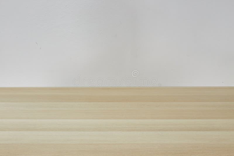 Empty Light Brown Table in White Room Stock Image - Image of abstract ...