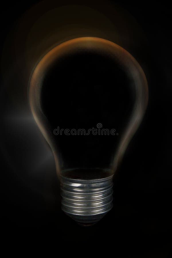 Empty Light Bulb in Front of Black Background. Stock Image - Image of ...