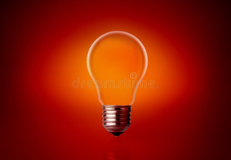 Empty Light Bulb on a Red Background Stock Photo - Image of electrical ...