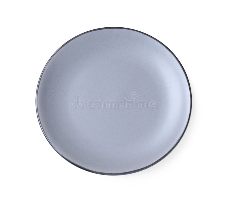 Empty Light Gray Plate Top View Isolated Stock Photos - Free & Royalty ...