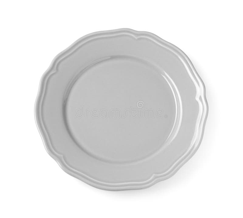 Empty Light Gray Plate Top View Isolated Stock Photos - Free & Royalty ...