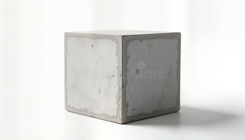 Empty Light Gray Cube Sits on White Background. Versatile Display Block ...