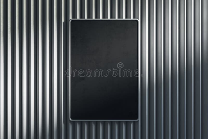 Empty Light Metal Linear Wall with Clean Black Mock Up Banner. Gallery ...
