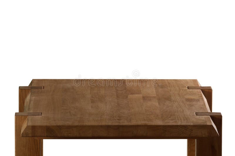 Empty Light Wood Table Top Isolate on White Background, Leave Space for ...