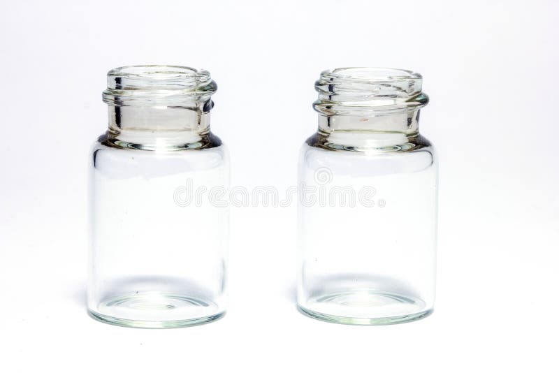 Set of Empty Little Transparent Bottles Filled with Cologne Stock Photo ...