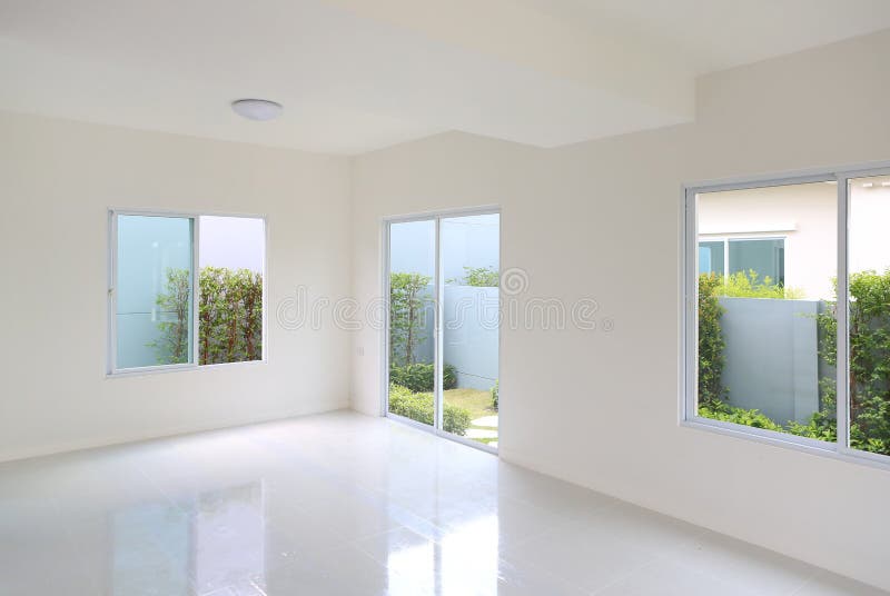 Empty Living Room Interior of New House Stock Photo - Image of wall ...