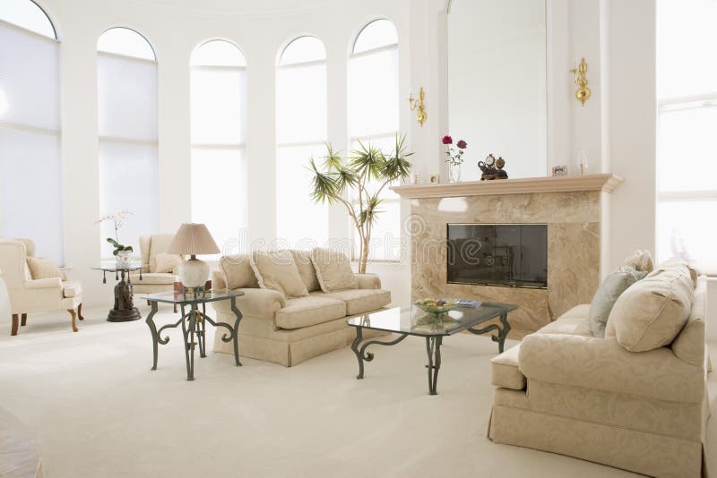 Living room in luxury home stock photo. Image of architecture - 10171080