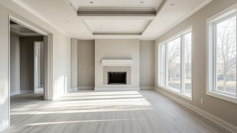 Empty Living Room after Putty Work on Walls Stock Image - Image of work ...