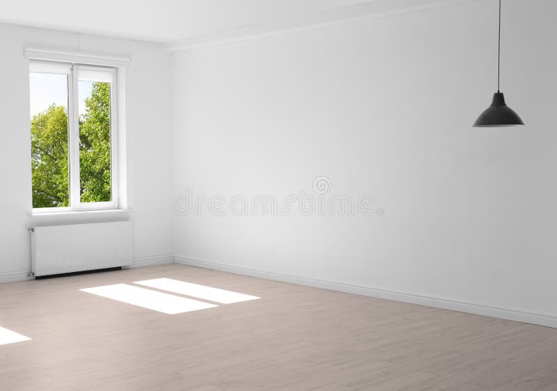 Empty Living Room with Window. Modern Interior Design Stock Photo ...