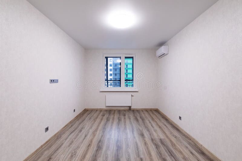 Empty Living Room with Window Stock Photo - Image of interior, design ...