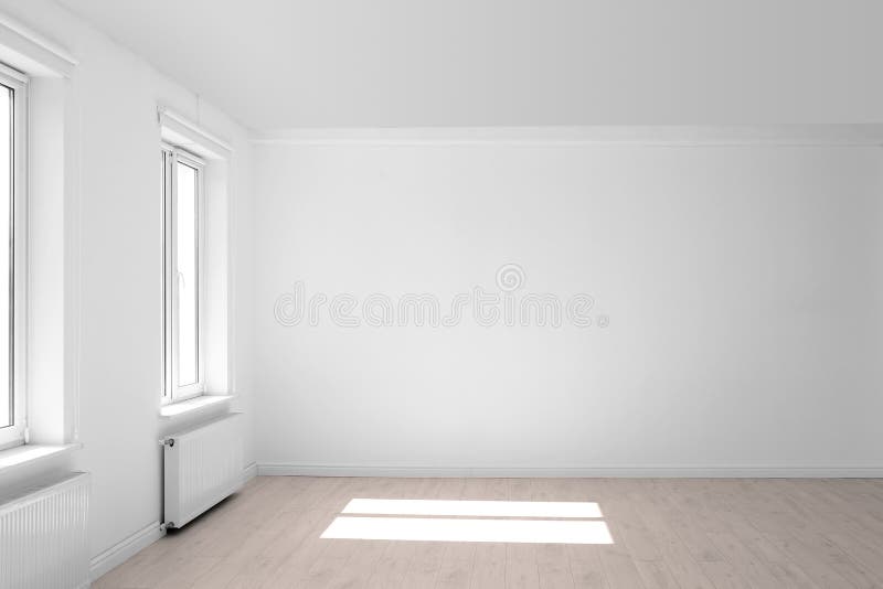 Empty Living Room with Color Wall and Window. Interior Design Stock ...