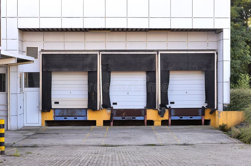 Empty Loading Dock Of A Large Warehouse Stock Image - Image of ramp ...