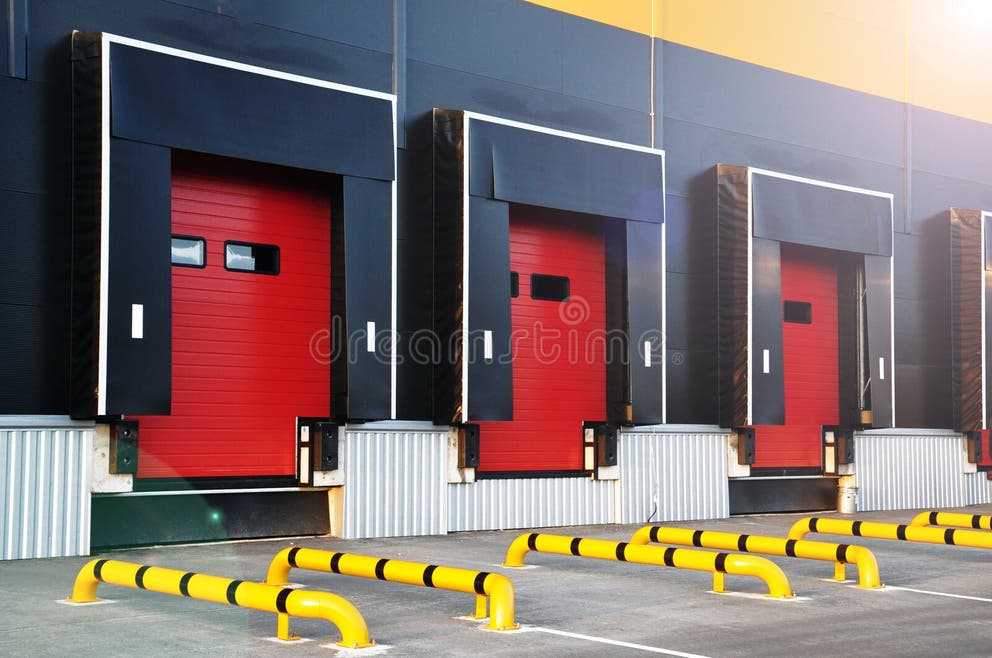 Empty Loading Dock of a Large Warehouse Stock Image - Image of goods ...