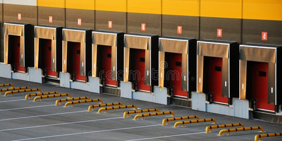 Empty Loading Dock of a Large Warehouse Stock Image - Image of ramp ...