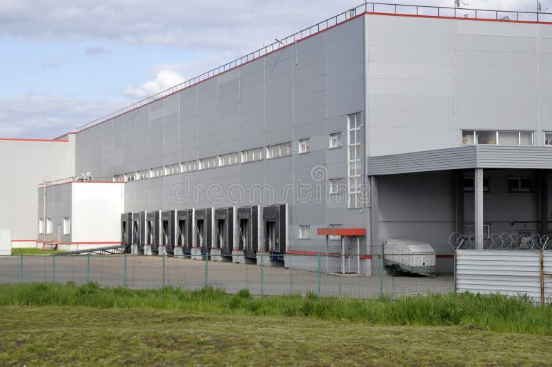 Empty Loading Dock of a Large Warehouse. Industrial. Stock Photo ...