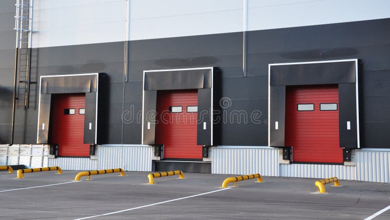 Empty Loading Dock of a Large Warehouse Stock Image - Image of ramp ...