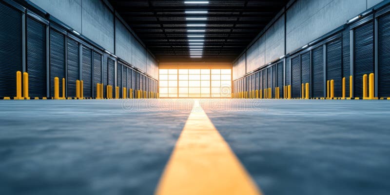 Empty Loading Bay of a Large Warehouse. Modern Logistics Center ...