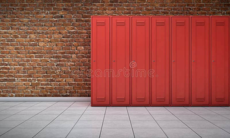 Empty Locker Room Interior. 3d Rendering Stock Illustration ...