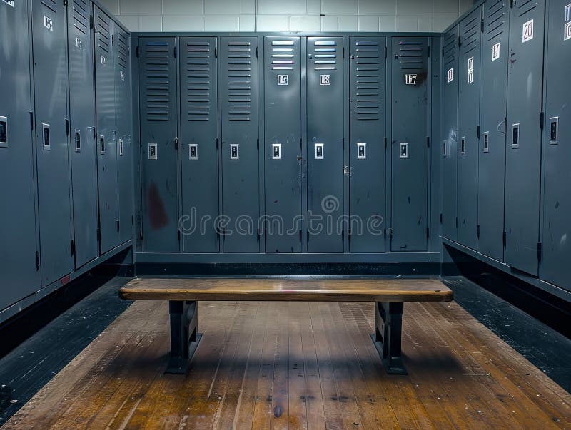 Empty locker room stock illustration. Illustration of background ...
