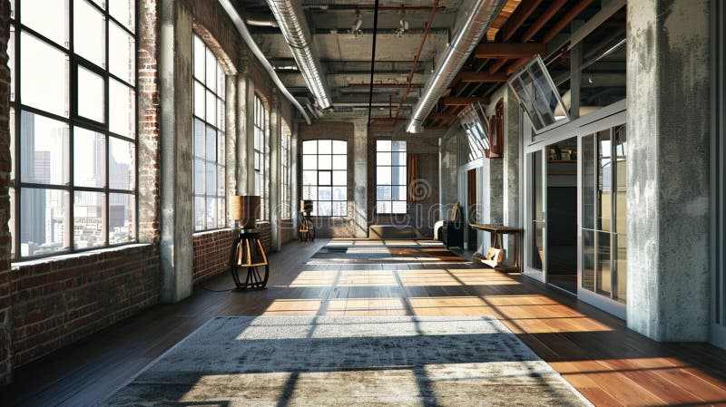 Empty Loft Apartment, Industrial Style, Industrial Interior ...