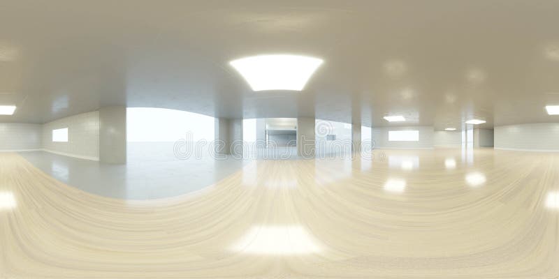 360 Degree Panorama, Empty White Room Interior Stock Illustration ...