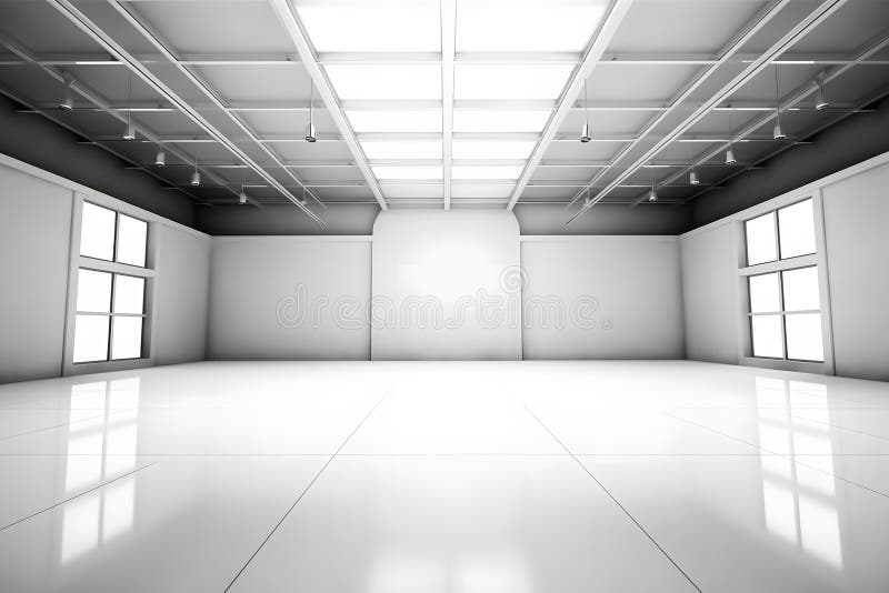 Empty Loft Space in Gallery. Neural Network AI Generated Stock ...