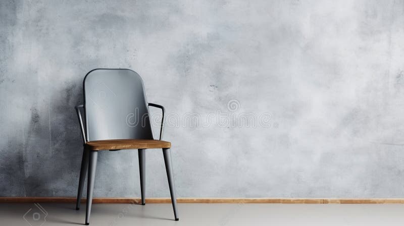 Empty Loft Style Chair Over Blank Wall Background with a Lot of Copy ...