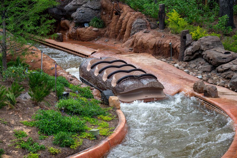 Empty Log Boat on a Log Flume Ride Stock Image - Image of flume, scary ...