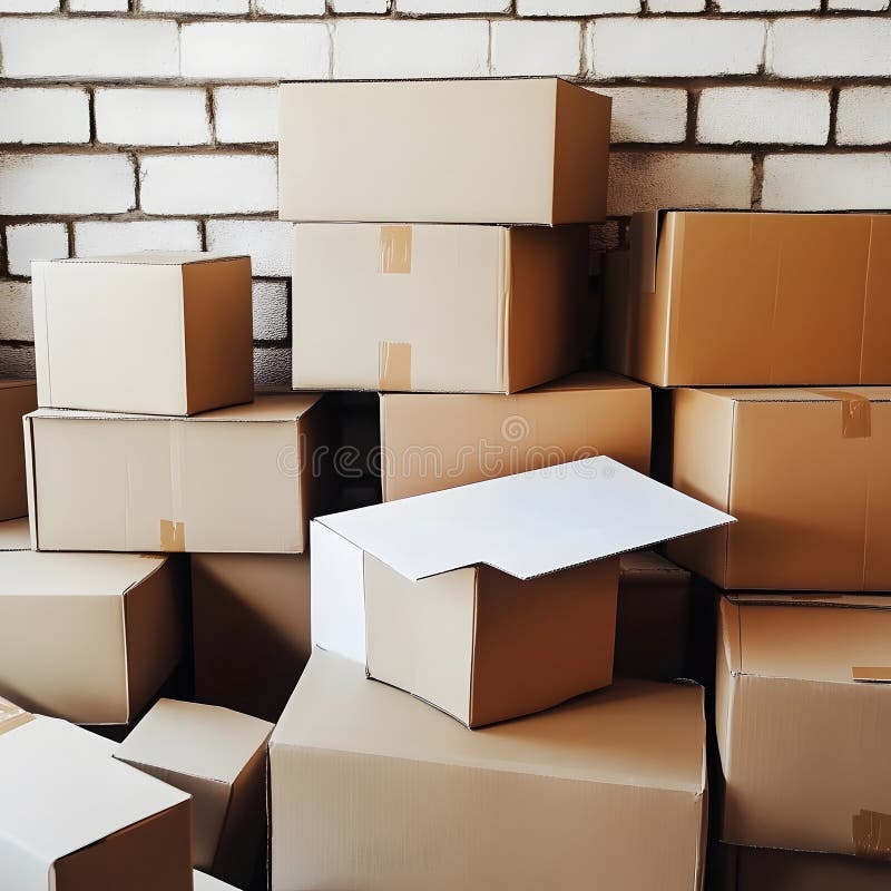 Empty Logistics Boxes Delivery Package Carton Stock Illustration ...