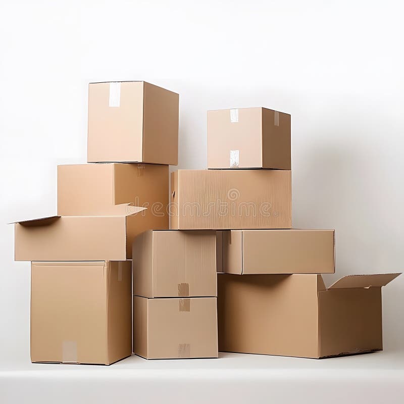 Empty Logistics Boxes Delivery Packaging Moving Carton Shipping Stock ...