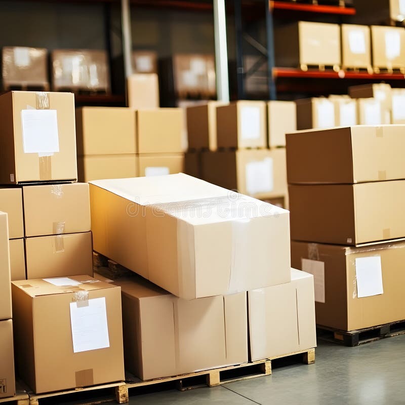 Empty Logistics Boxes Delivery Warehouse Package Carton Shipping Stock ...