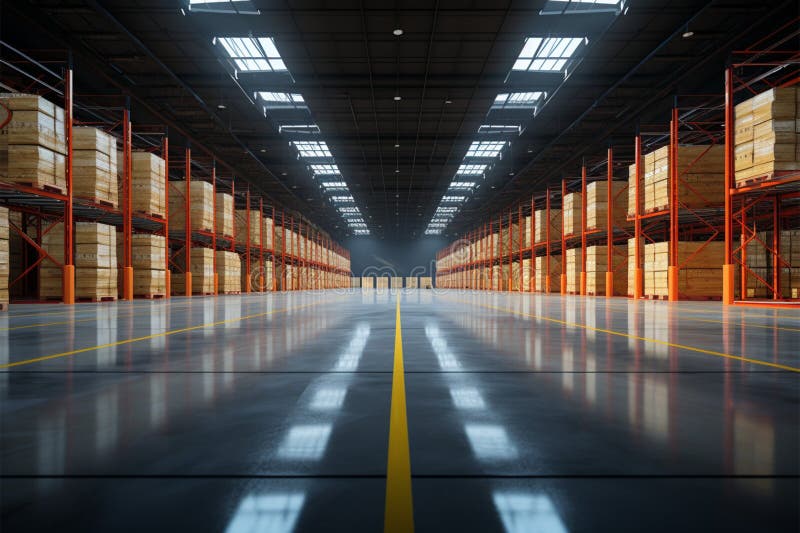An Empty Logistics Warehouse, a Hub for Storage and Distribution Stock ...