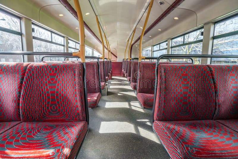Empty London bus interior stock image. Image of public - 92922725